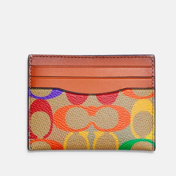 Coach | Accessories | Coach Card Case Rainbow Signature Canvas | Poshmark